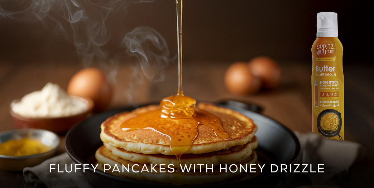 Fluffy Pancakes with Honey Drizzle – Spritz